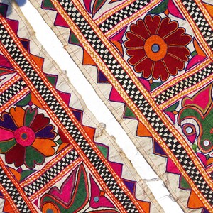 Vintage Old Gujarati Doorway Decor, Wall Hanging, Handmade Embroidery ...
