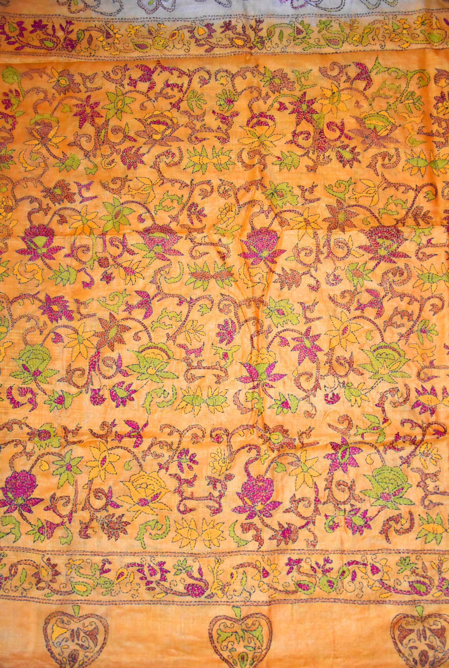 Vintage Beautiful Antique Indian Kantha West Bengal Saree 100% | Etsy