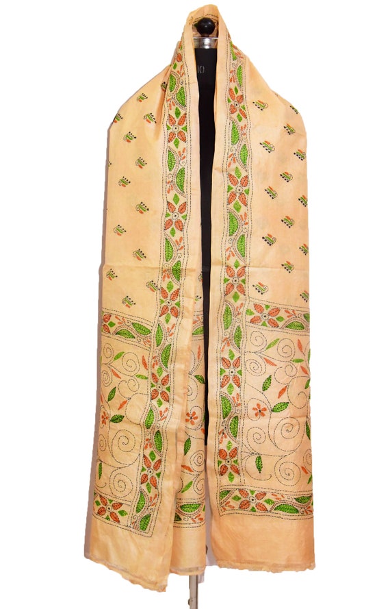 Antique Vintage Ethnic Beautiful Kantha Flower Handma… - Gem