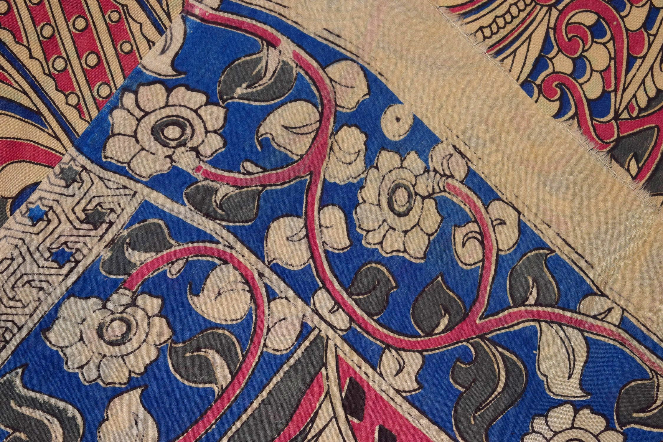 Ethnic Kalamkari Indian Marriage View Traditional Vintage Handmade ...