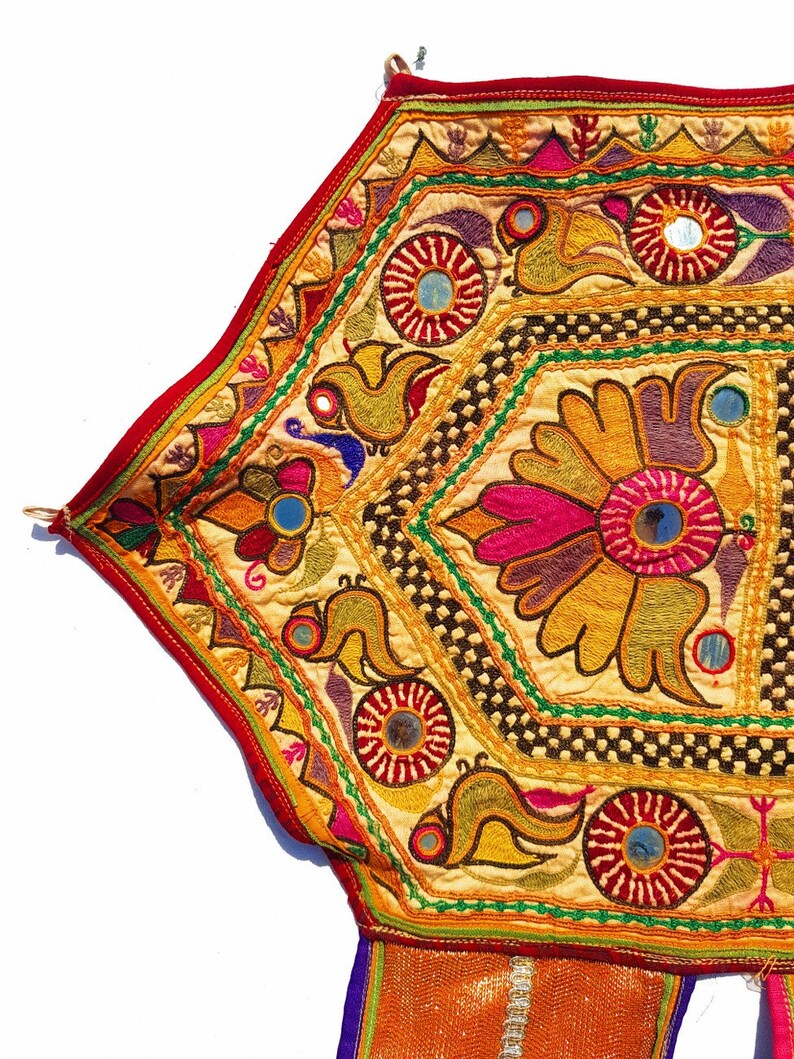 Vintage OLD Ethnic Banjara Kutchi Handmade Embroidered Mirror Work ...