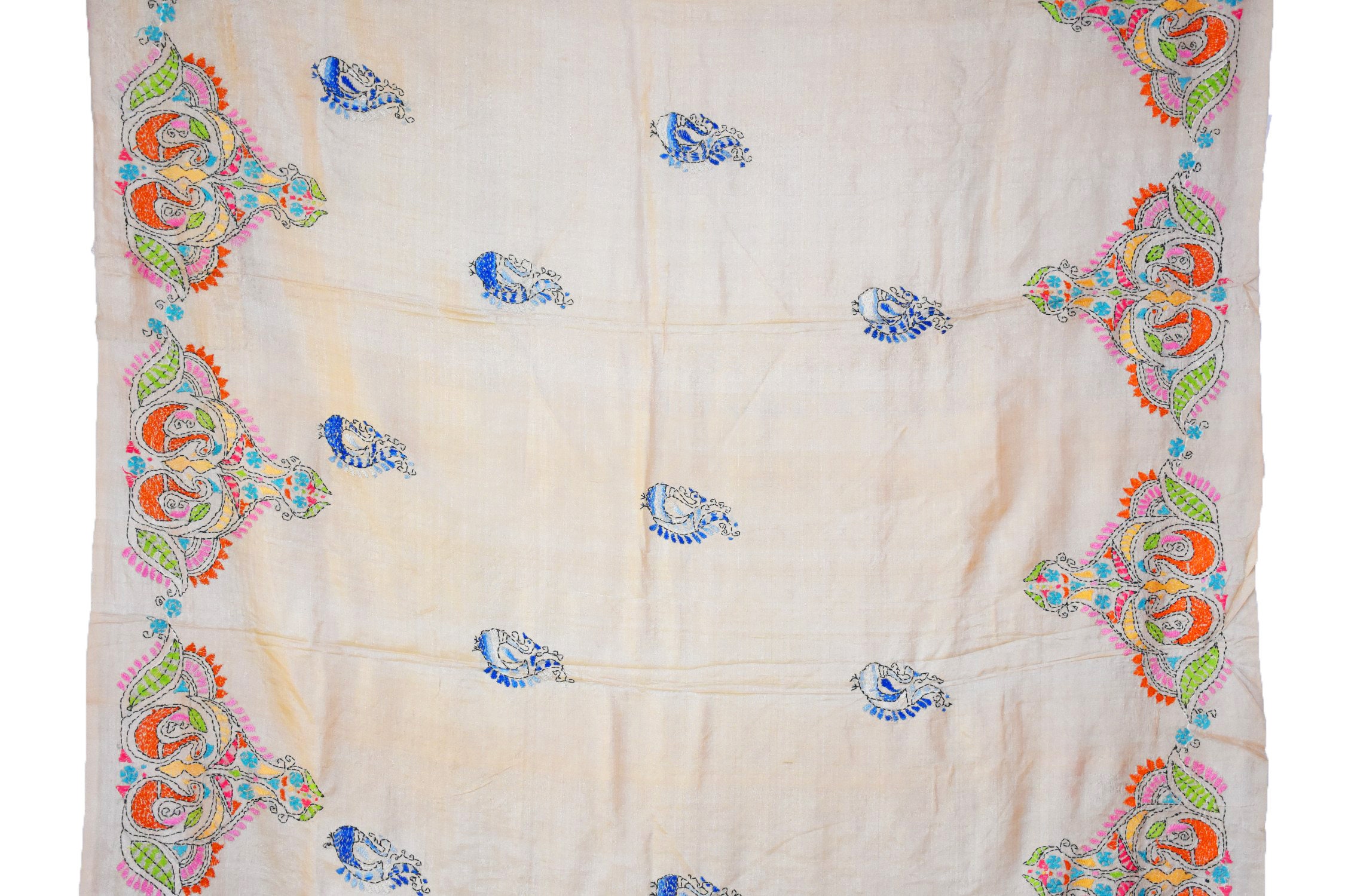 Beautiful Vintage West Bengal Saree Fabric Handmade 100% Pure | Etsy