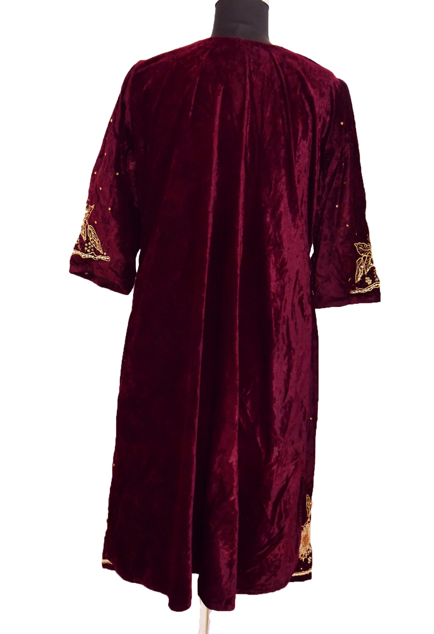Antique Velvet Kaftan Indian Robe Embroidered Gown Royal - Etsy