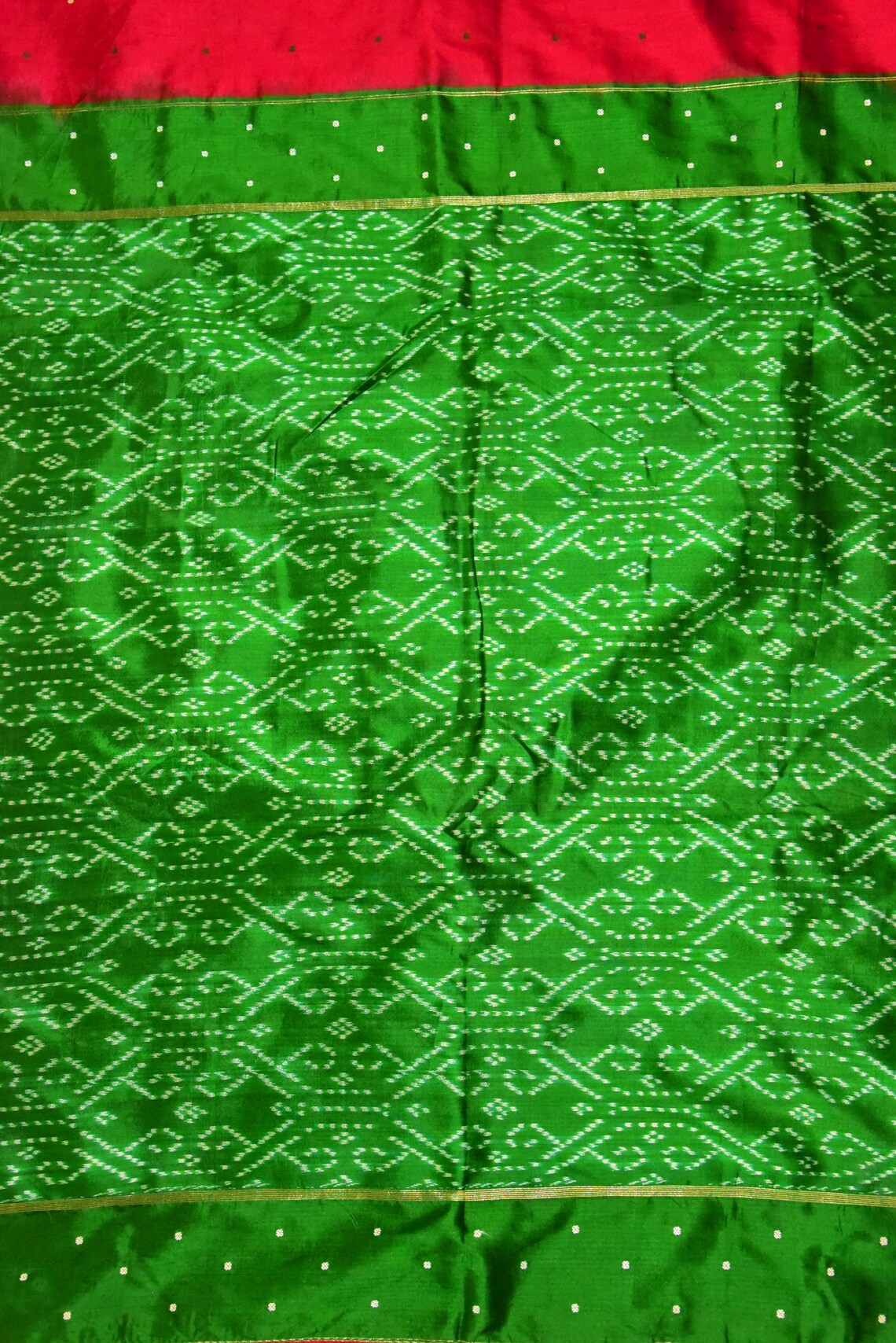 Vintage Indian From Gujarati Patola Printed Amazing Saree Old 100% Pure ...