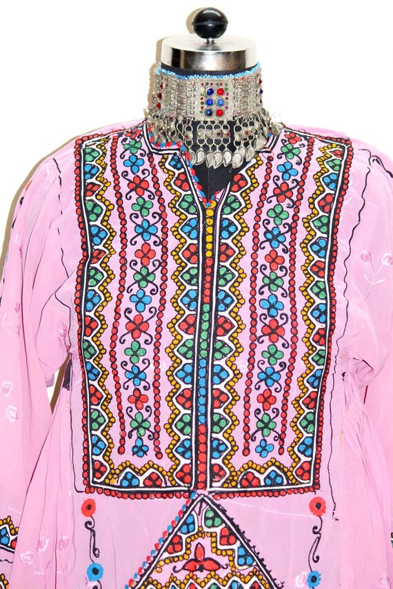 Vintage Afghan pakistan dress Antique hand Multi embr… - Gem