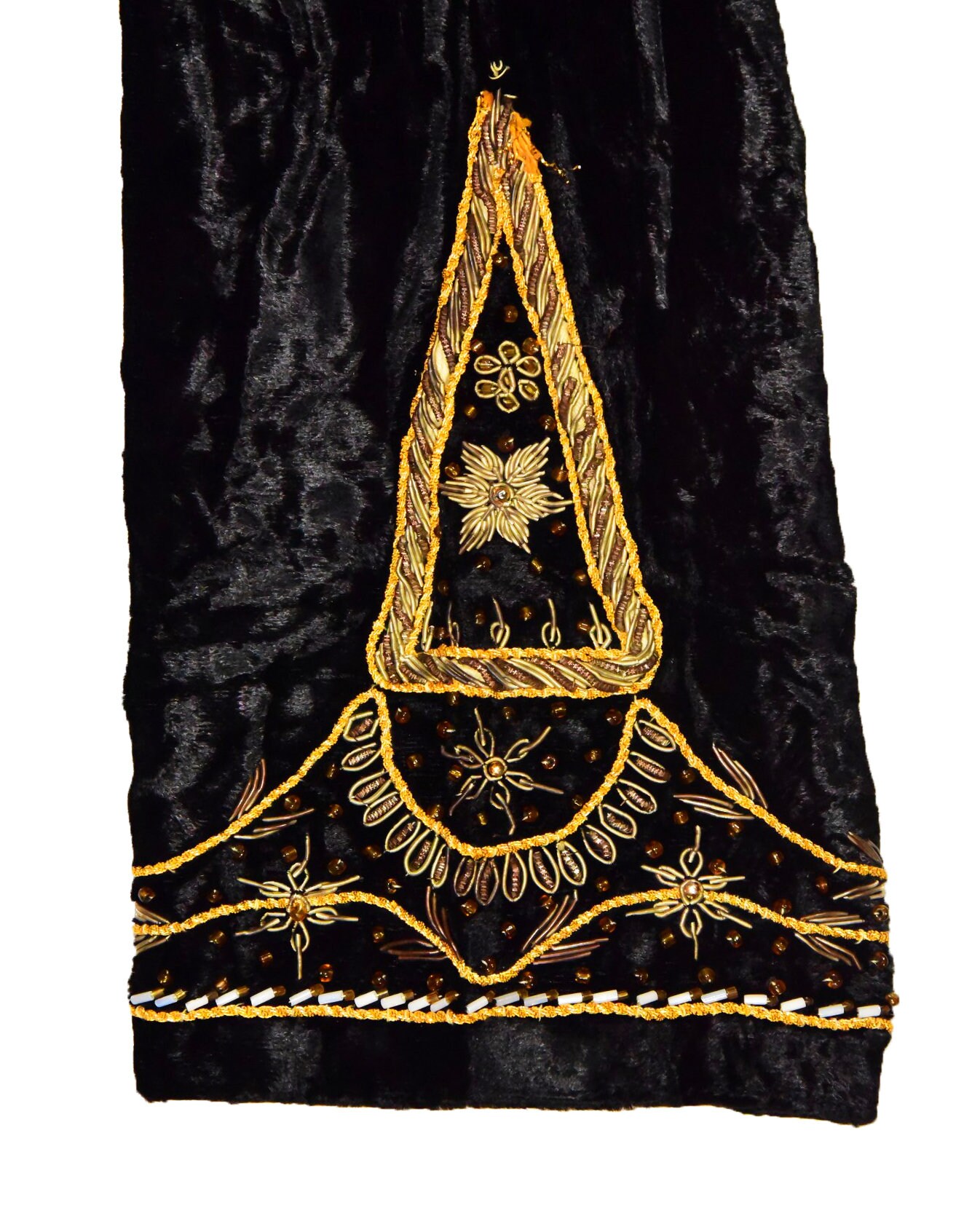 Antique Velvet Kaftan - Indian Robe - Old Embroidered Gown - Royal ...