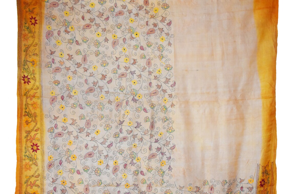 Indian Vintage West Bengal Saree Fabric Handmade 100% Pure | Etsy