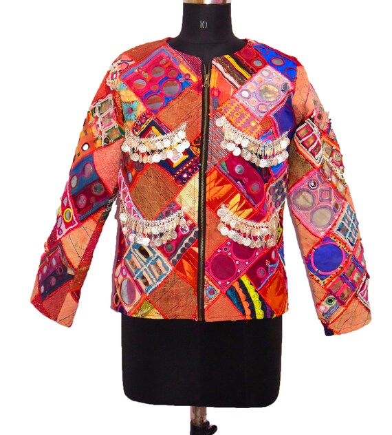 Antique Banjara Phulkari Vintage Pieces Jacket 100% H… - Gem