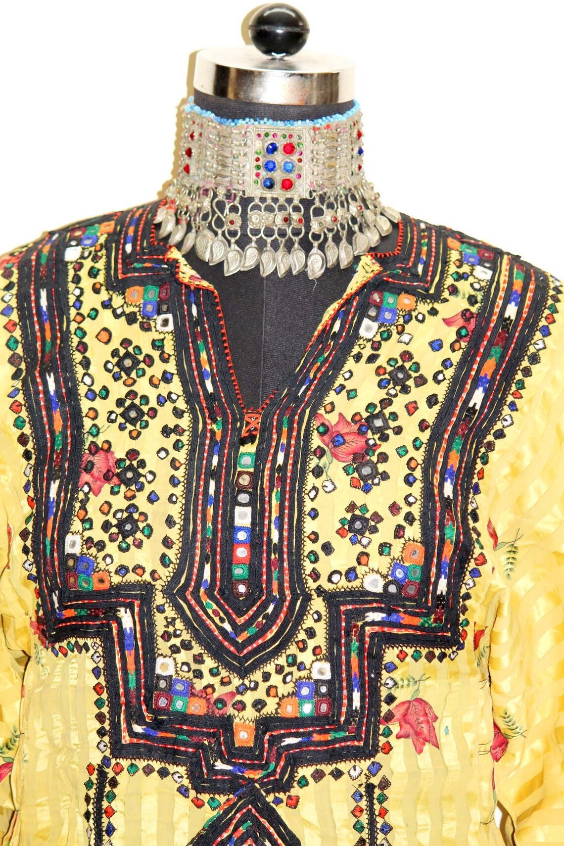 Vintage Pakistan Afghan Banjara Dress Handembroidered Mirror Work Gypsy ...