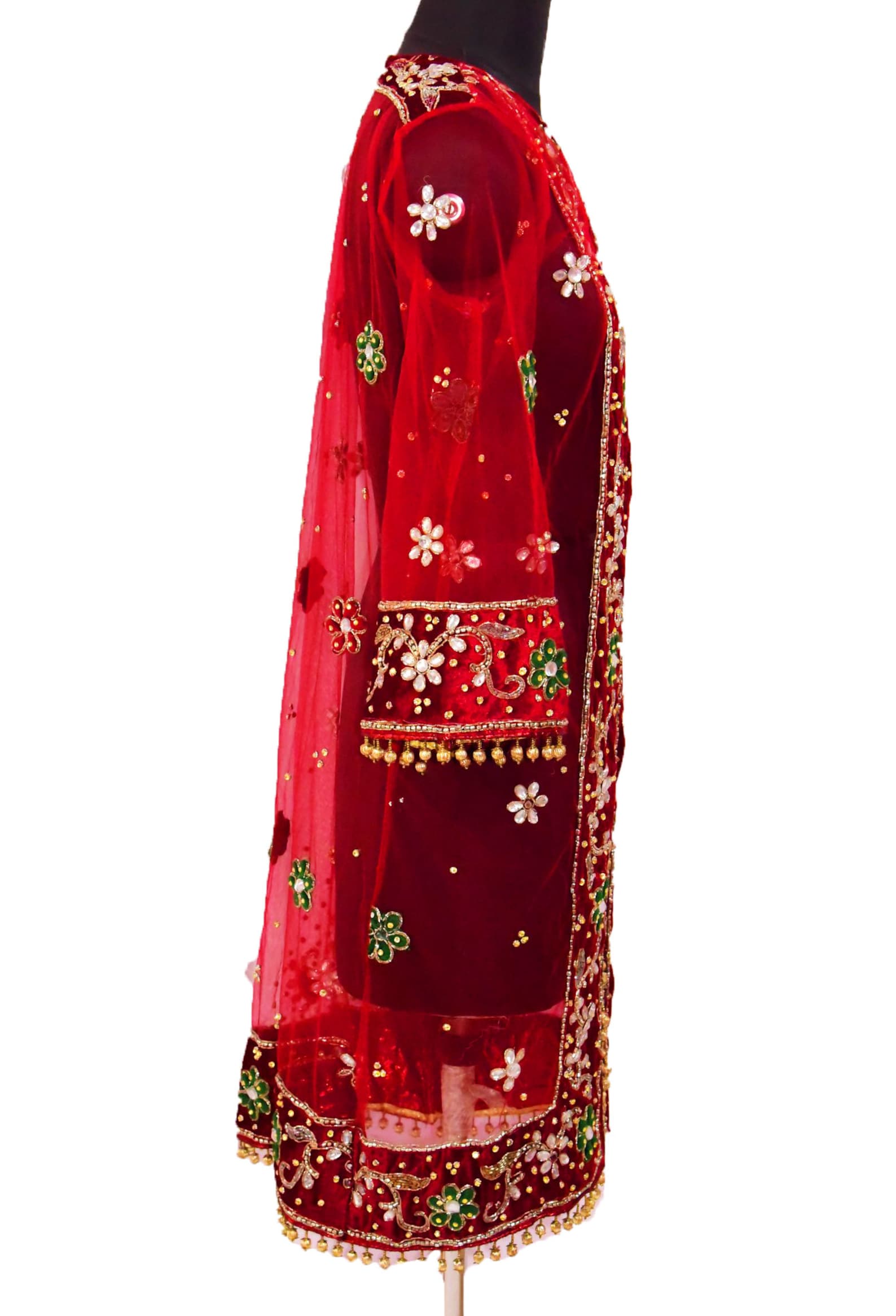 Beautiful Boho Jacket Kaftan Vintage Red Open Jacket Venice 80s Border ...