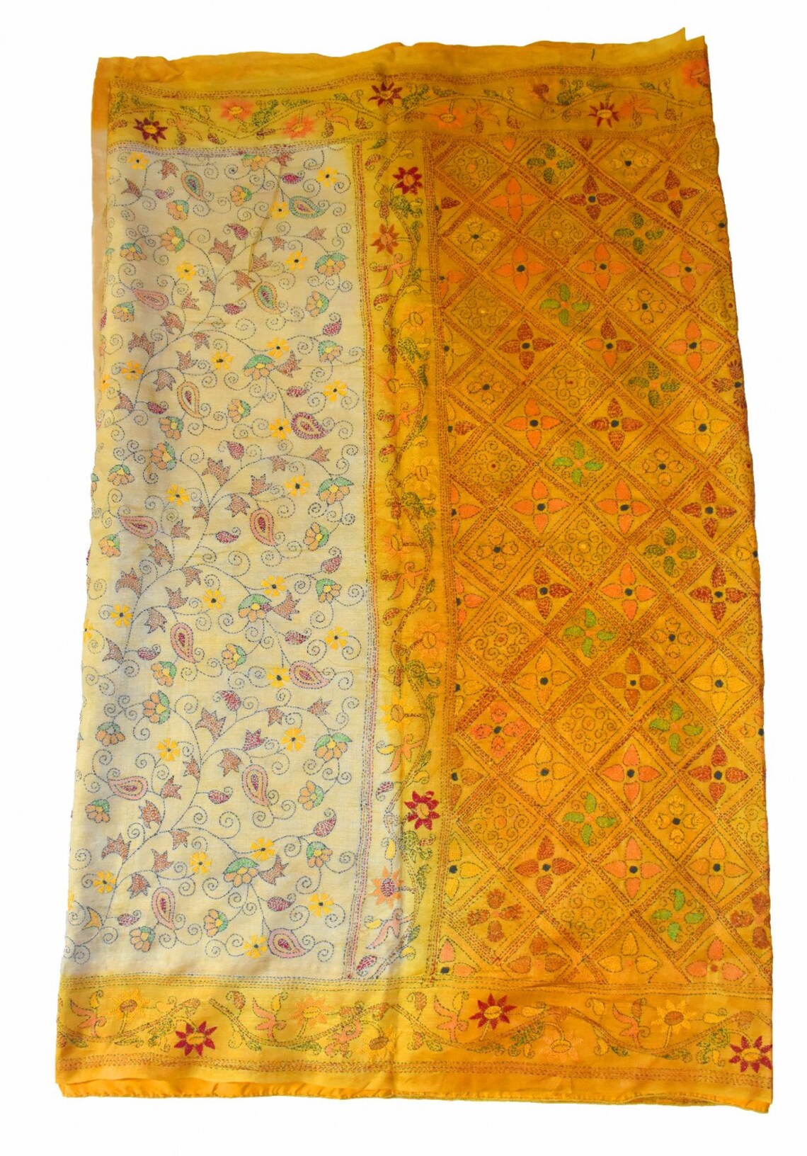 Indian Vintage West Bengal Saree Fabric Handmade 100% Pure | Etsy