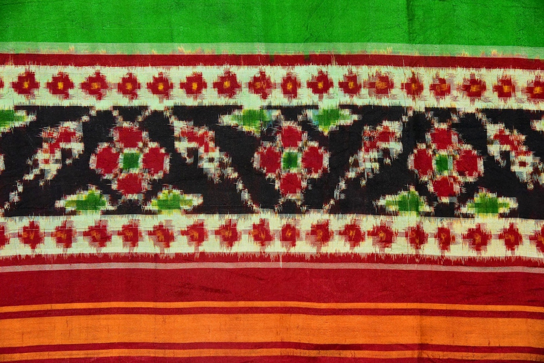 Vintage Indian From Gujarati Patola Printed Sari Amazing Saree 100% ...