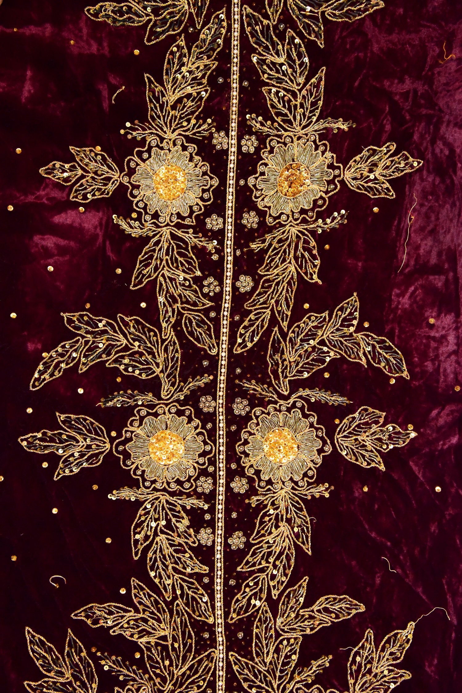 Antique Velvet Kaftan Indian Robe Embroidered Gown Royal - Etsy