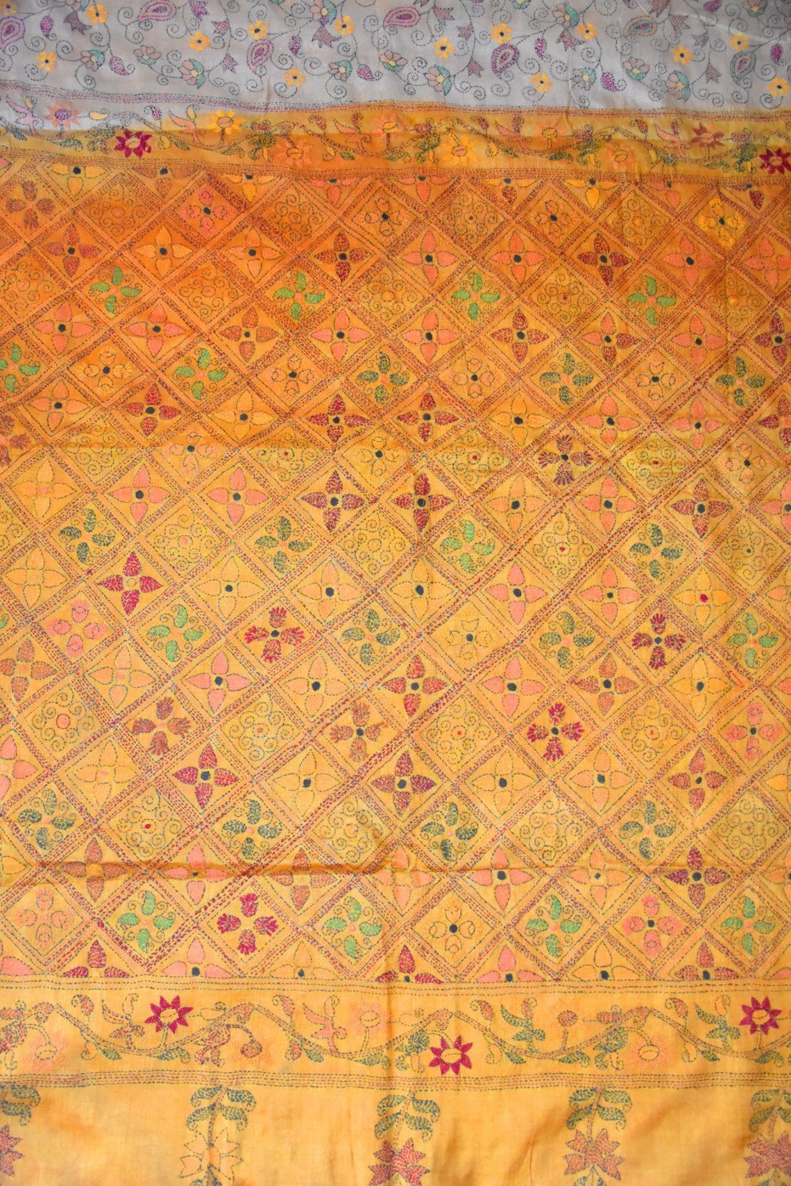 Indian Vintage West Bengal Saree Fabric Handmade 100% Pure | Etsy