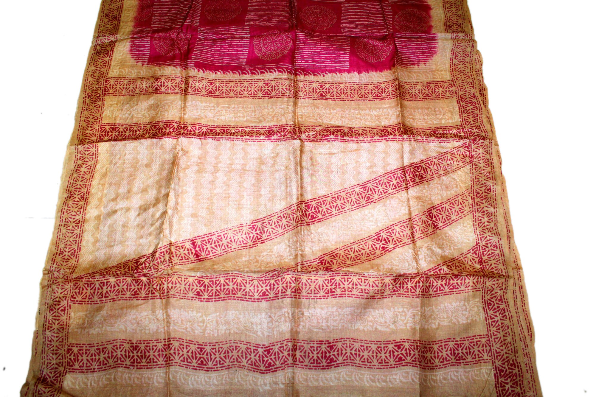 Vintage 100%pure Silk Sari Indian Clothing White and Red Silk | Etsy