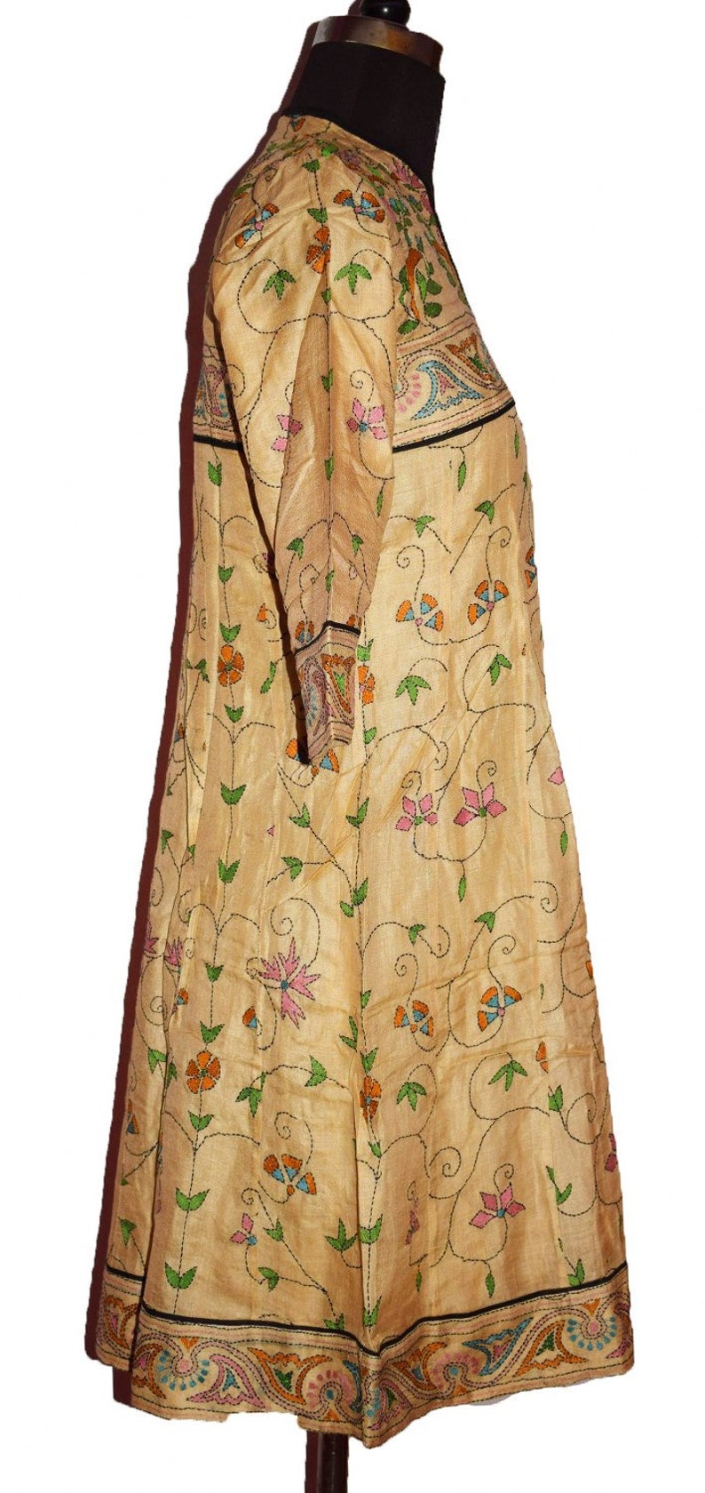 Antique Vintage Indian West Bengal Kurta Top Lucknow Beautiful Kantha ...