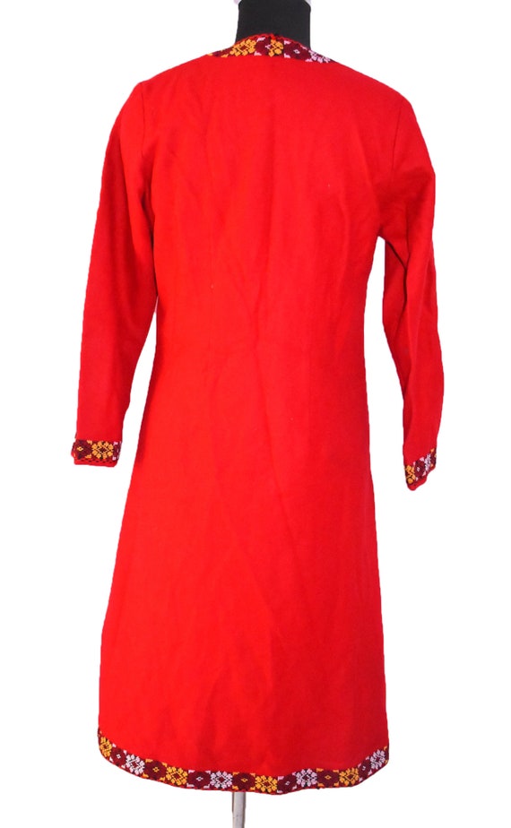 Antique Indian Kashmiri Vintage Red Long Jacket Women… - Gem