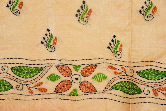 Antique Vintage Ethnic Beautiful Kantha Flower Handma… - Gem