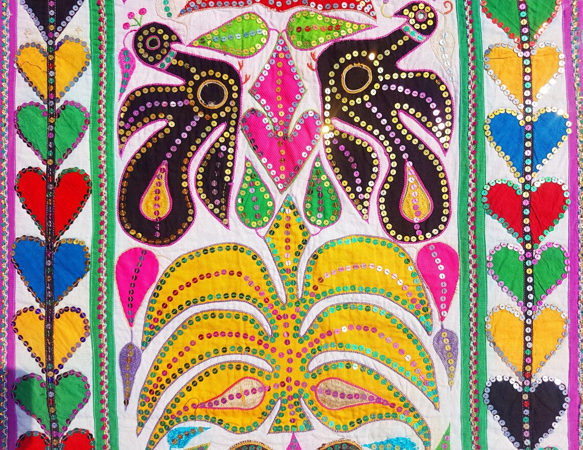 Antique Indian Gujarati Very Old Wall Hanging Bohemian Home - Etsy