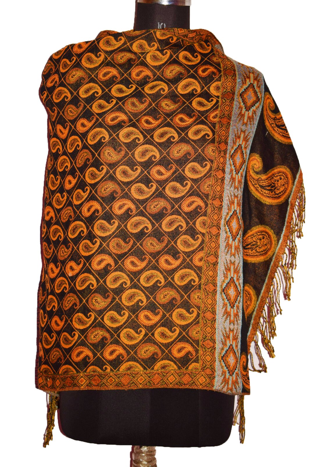 Antique Vinatge Indian Kashmir Textile Woven 1960s Pure Pushmina ...