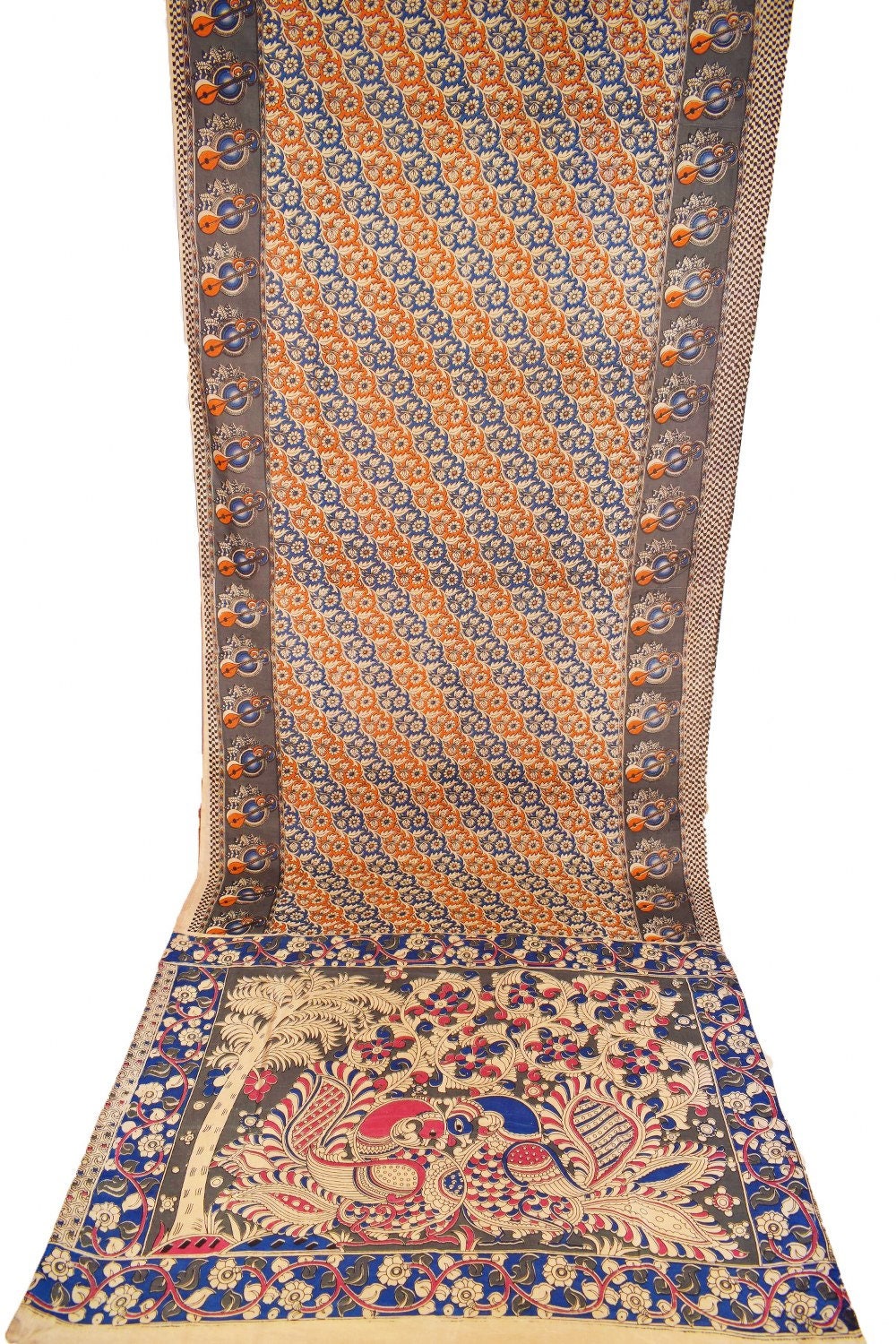 Ethnic Kalamkari Indian Marriage View Traditional Vintage Handmade ...