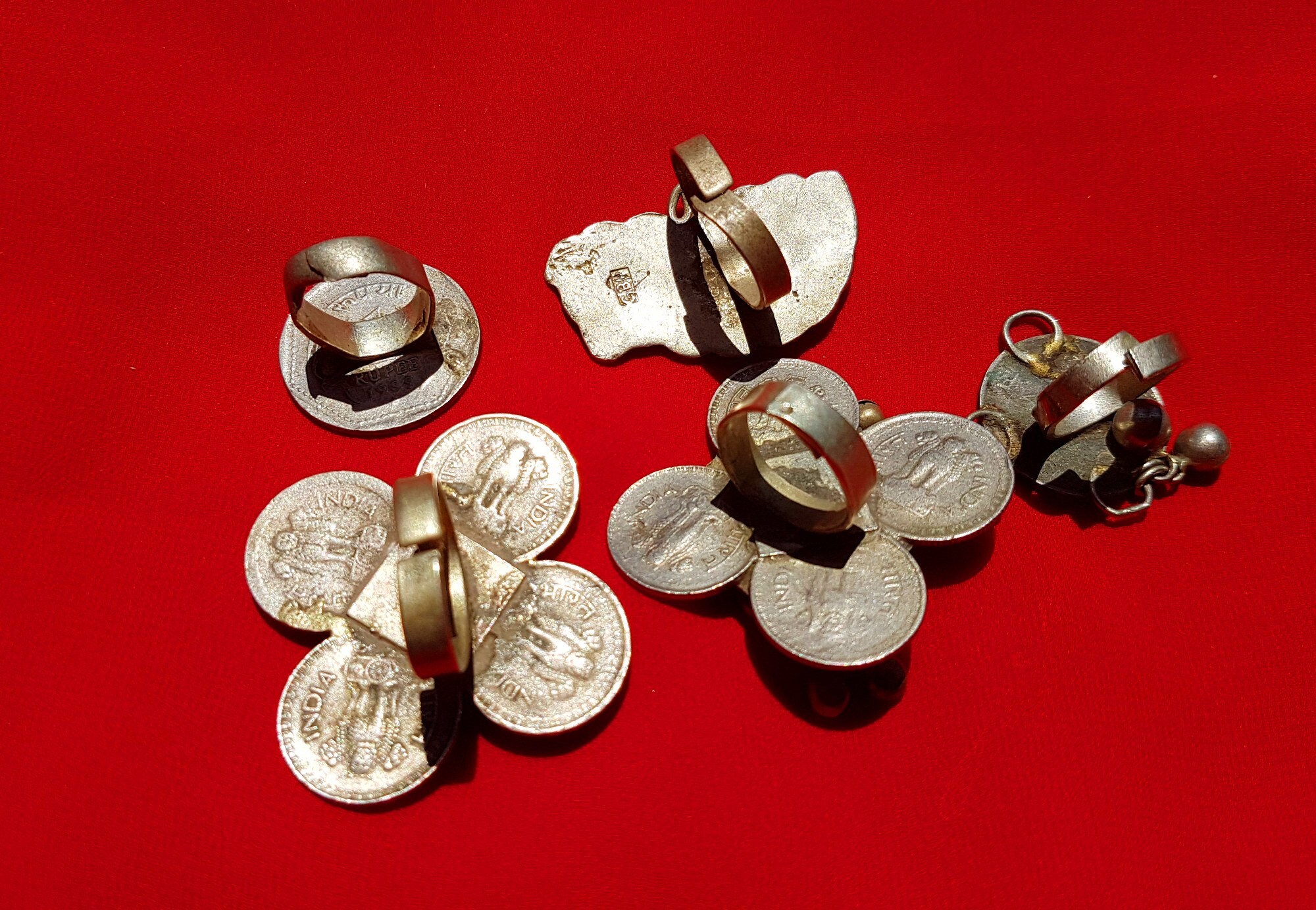 Antique Vintage Indian Rajasthani Tribal Banjara Rings Old Lot of 5 ...