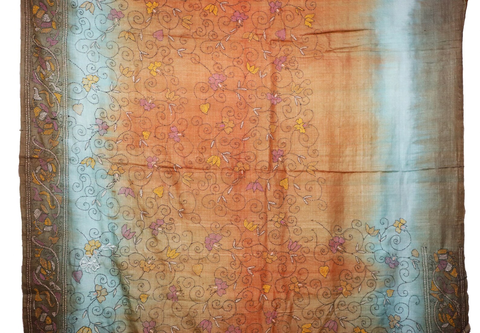 Vintage Amazing Indian West Bengal Saree Fabric 100% Pure Silk - Etsy