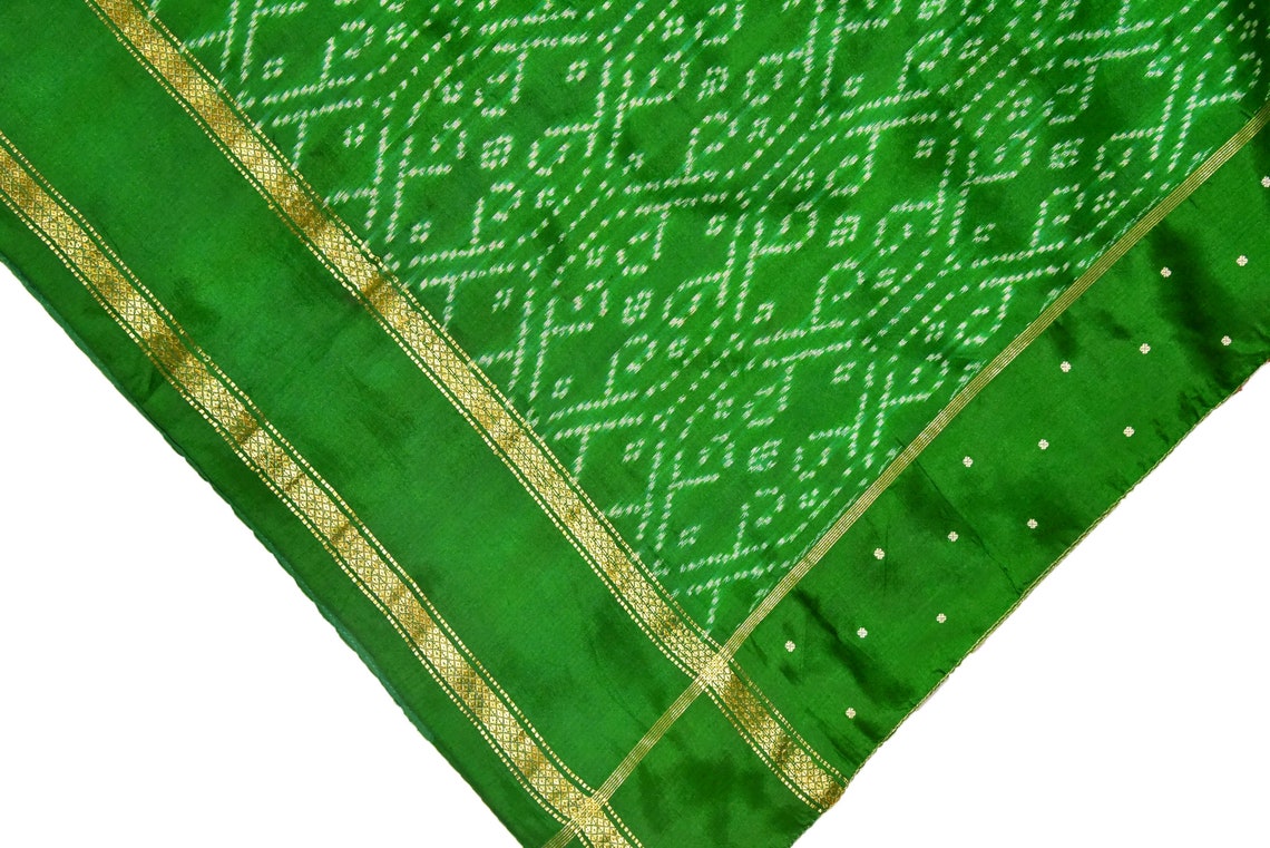 Vintage Indian From Gujarati Patola Printed Amazing Saree Old 100% Pure ...