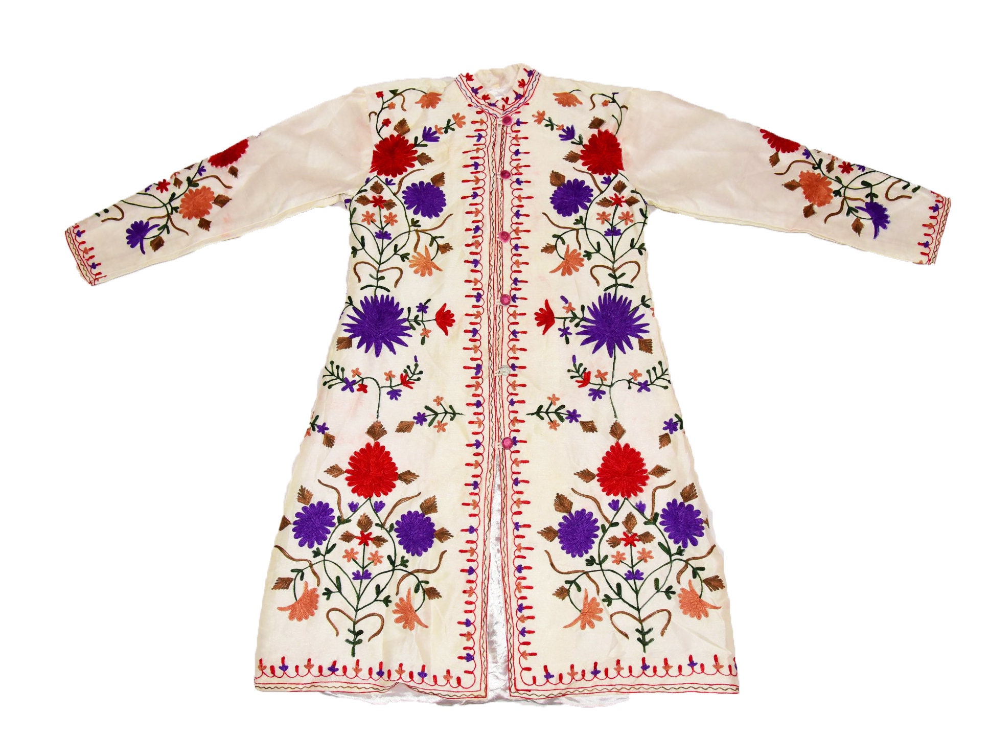 Antique Eastern Indian Kashmiri Crewel Embroidery Jacket / - Etsy