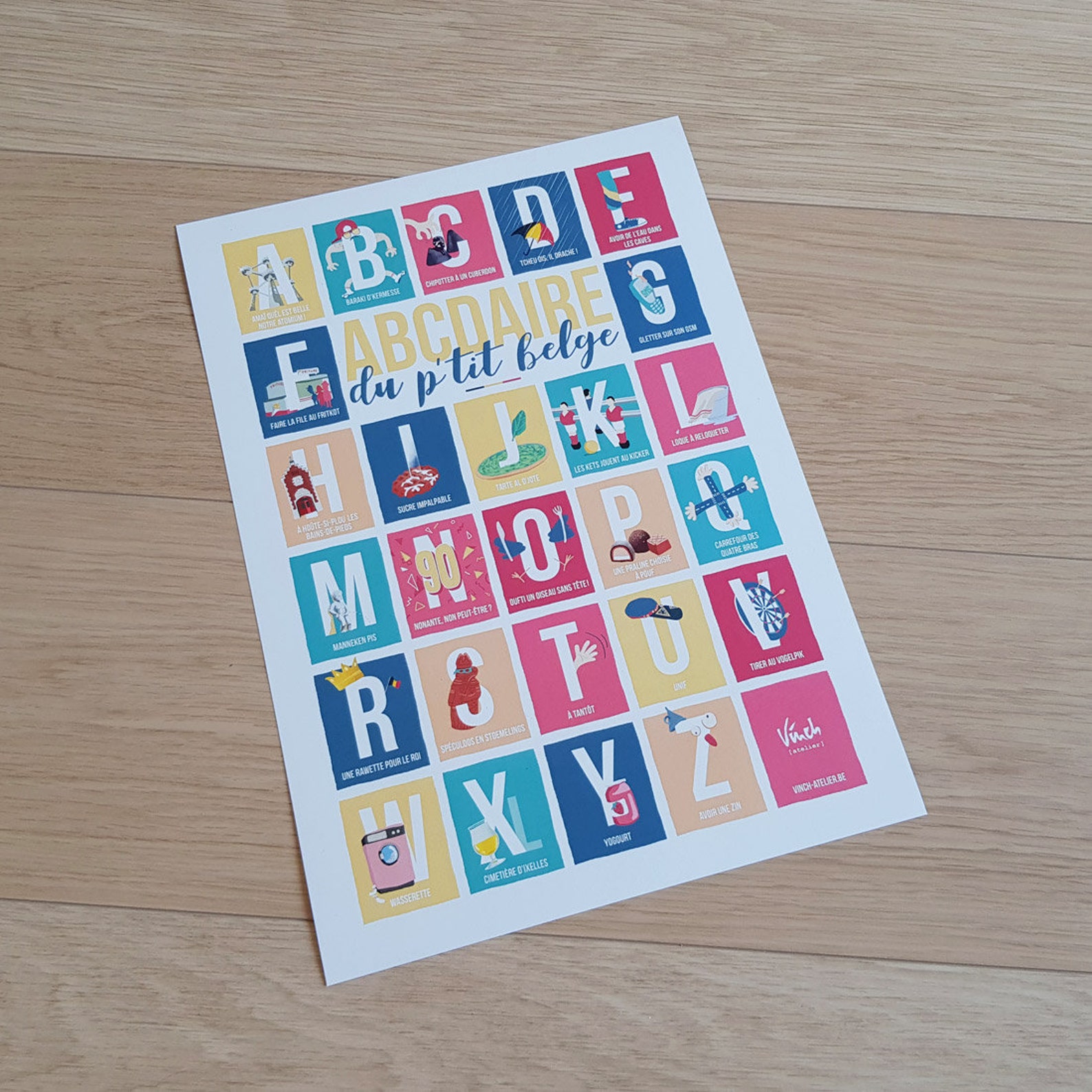ABCdaire du petit belge alphabet poster belgicism belgium | Etsy