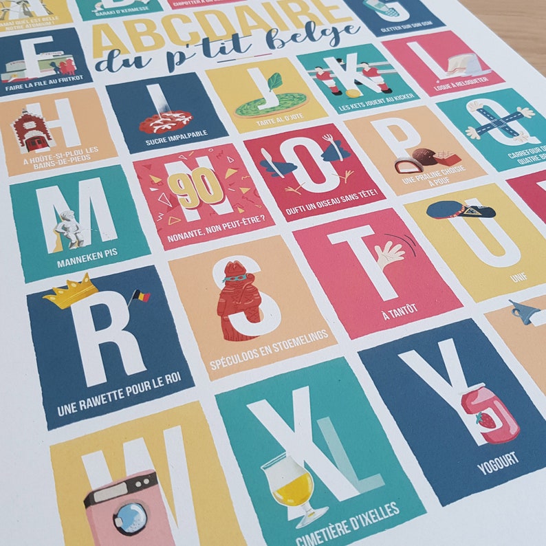 ABCdaire du petit belge alphabet poster belgicism belgium | Etsy