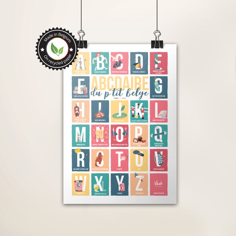 ABCdaire du petit belge alphabet poster belgicism belgium | Etsy