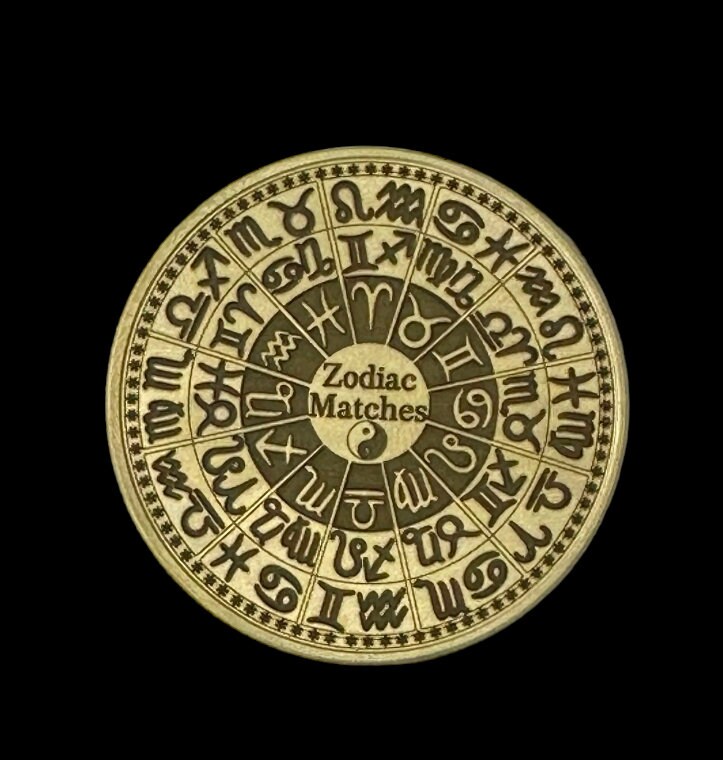 Astrology Signs Zodiac Harmony Brass Coin - Etsy