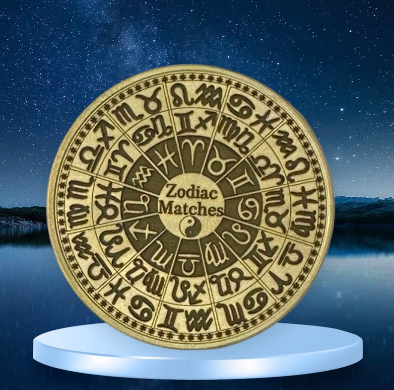 Astrology Signs Zodiac Harmony Brass Coin - Etsy