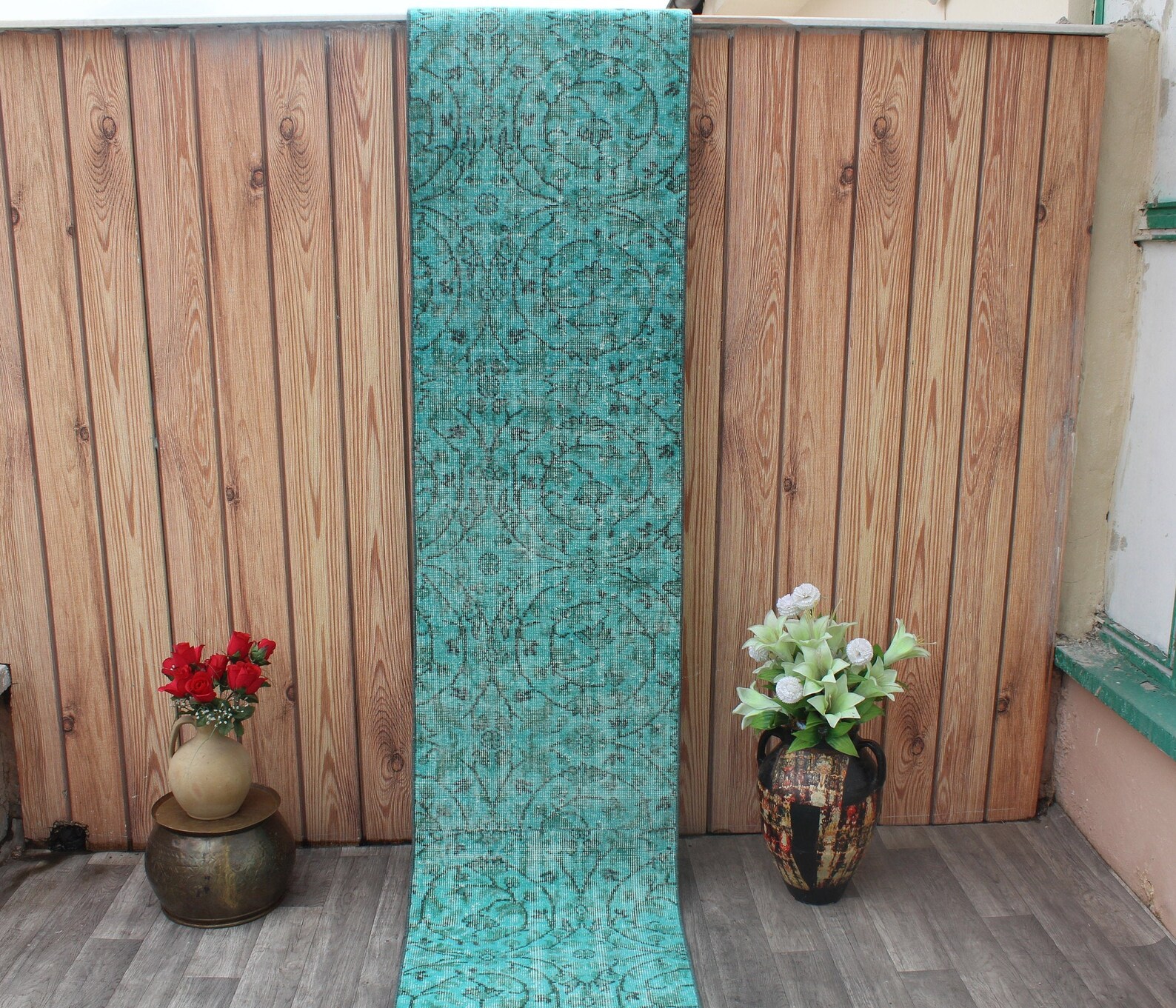 Long Runner Rug, Turquoise Runner Rug, Runner Rug, Narrow Runner ...
