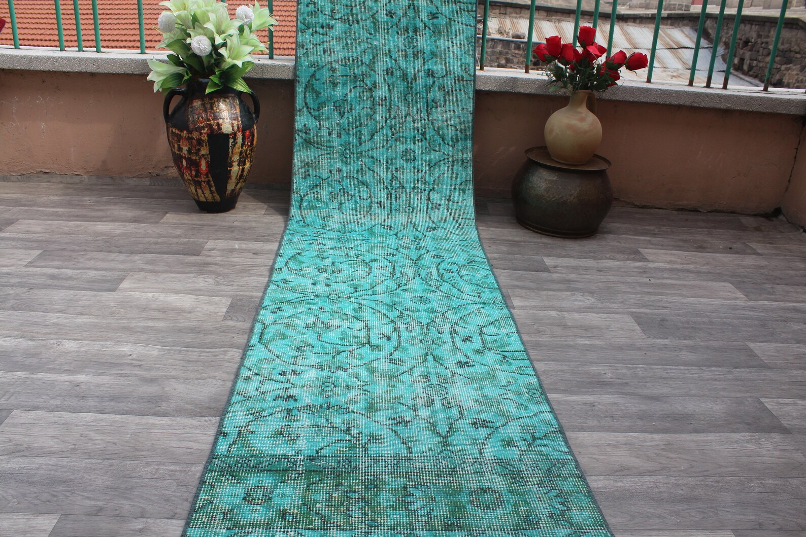 Long Runner Rug Turquoise Runner Rug Runner Rug Narrow | Etsy