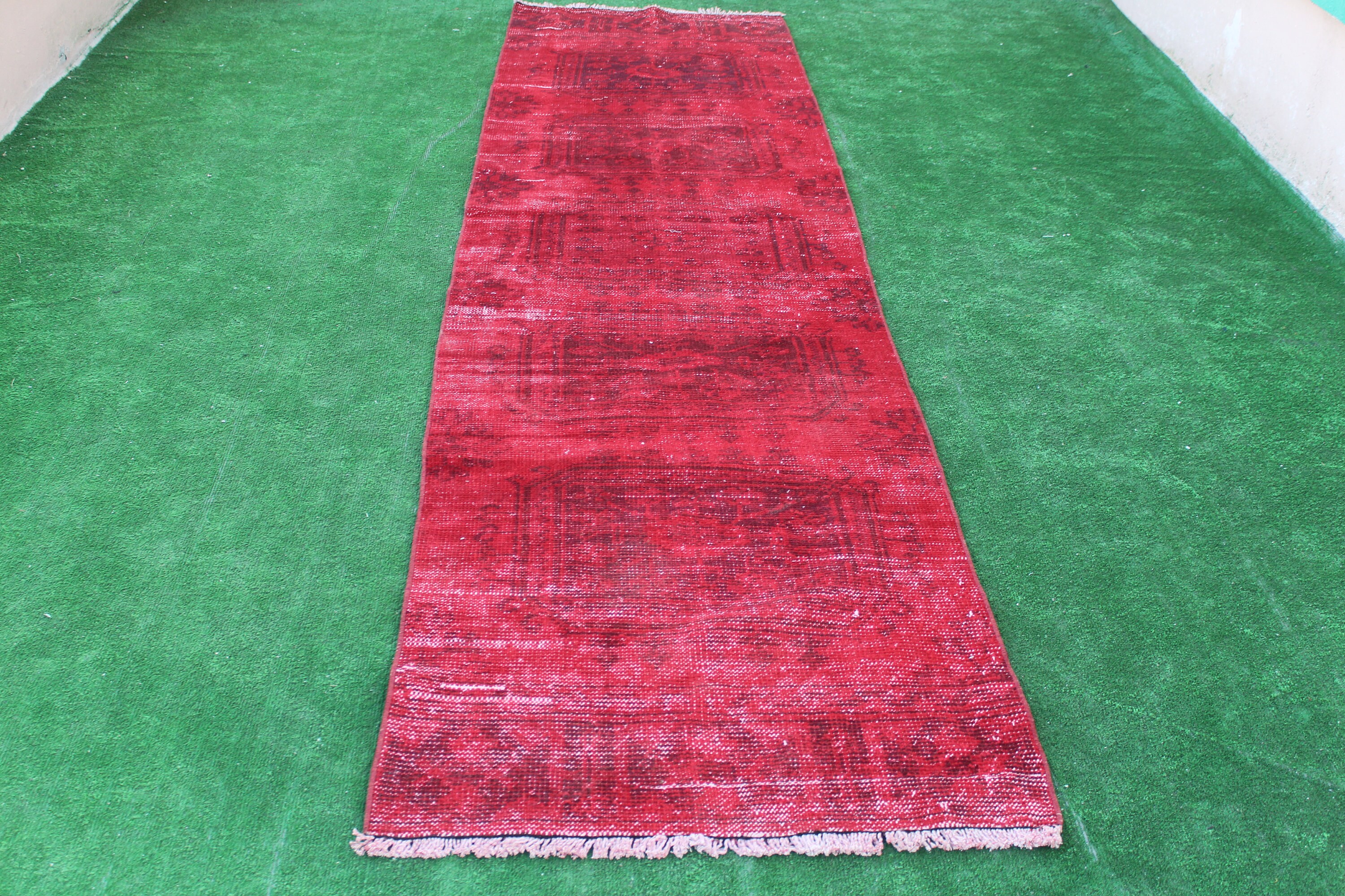 Red Runner Rug Turkish Runner Rug Overdyed Runner Hallway - Etsy UK