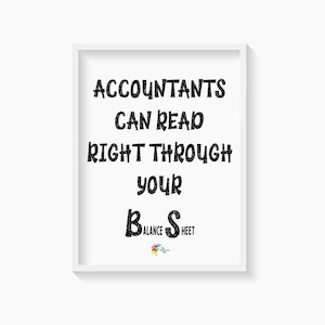 Funny Accountant Art Print for Office Decor Balance Sheet Joke - Etsy