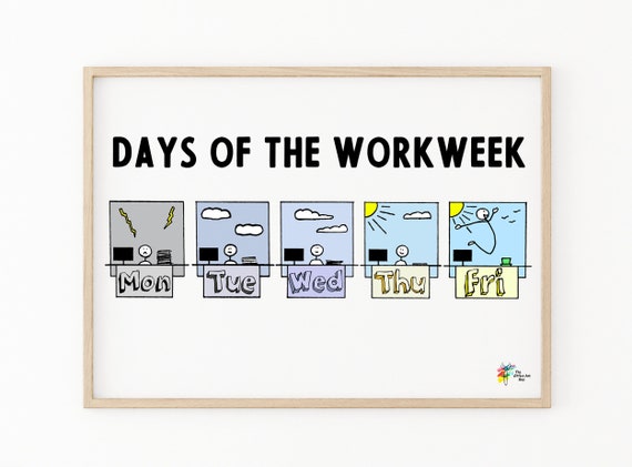 Funny Office Art Print Days of the Workweek - Etsy