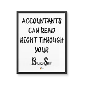 Funny Accountant Art Print for Office Decor Balance Sheet Joke - Etsy