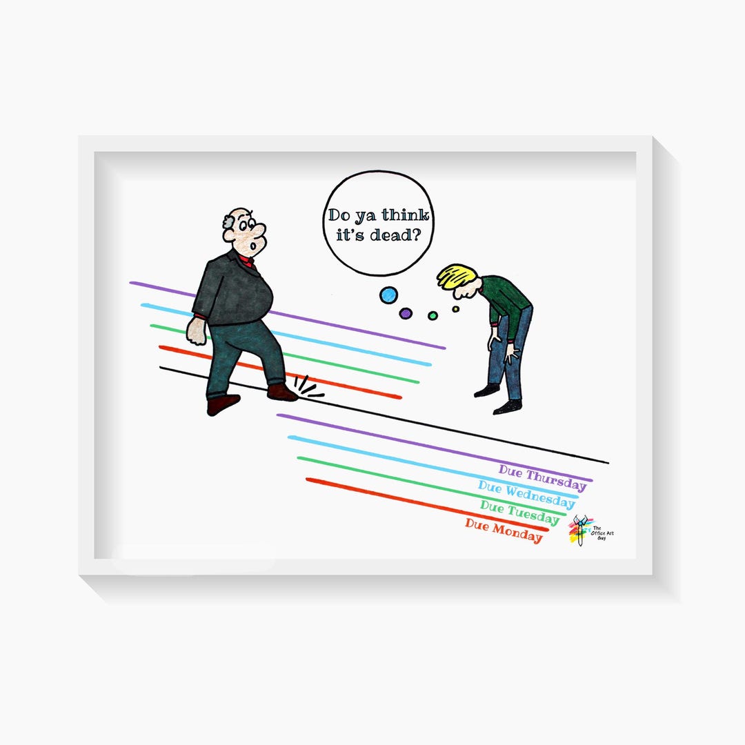 Funny Office Poster Print the Deadline Comic Humor Art - Etsy