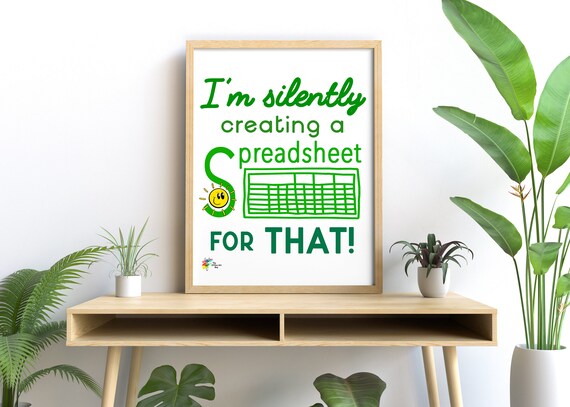 Funny Spreadsheet Art Print for Office Decor | Etsy