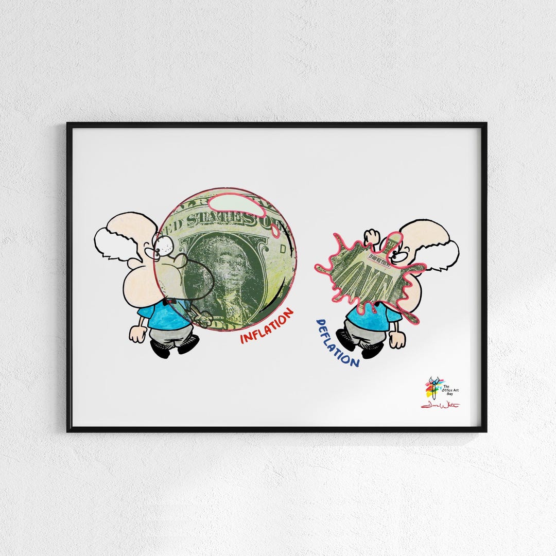 Office Wall Art, Finance Print, Inflation and Deflation, Economics ...