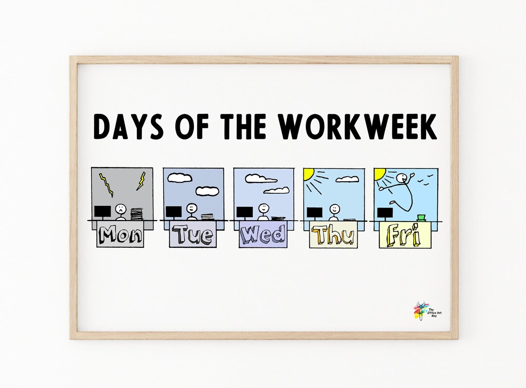 Funny Office Art Print Days of the Workweek - Etsy