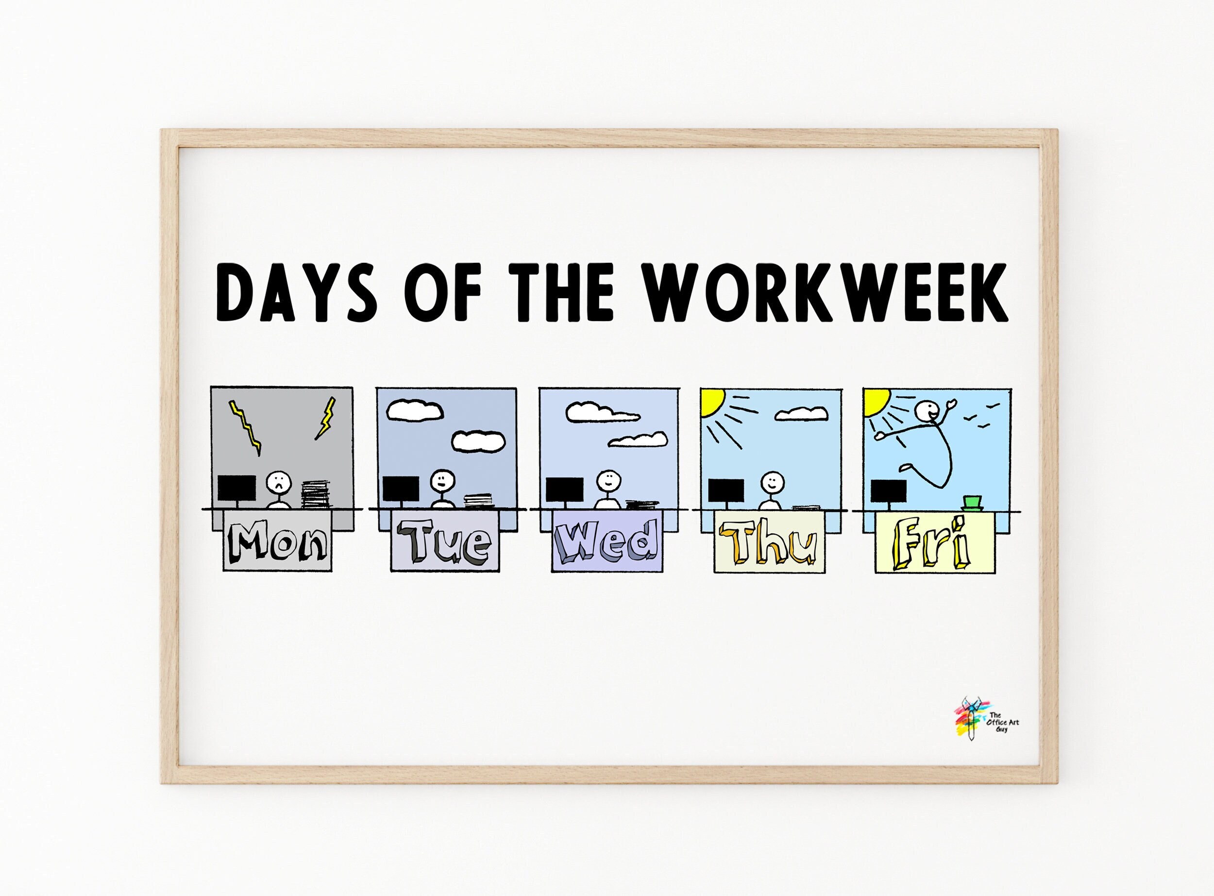 Funny Office Art Print Days of the Workweek - Etsy