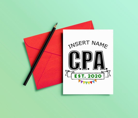 CPA Congratulations Card for CPA Exam Custom | Etsy