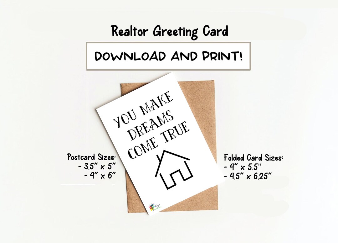 Realtor Greeting Card Thank You Gift - Etsy
