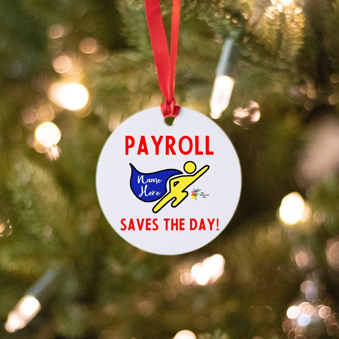 Payroll Saves The Day Superhero Ornament Personalized | Etsy