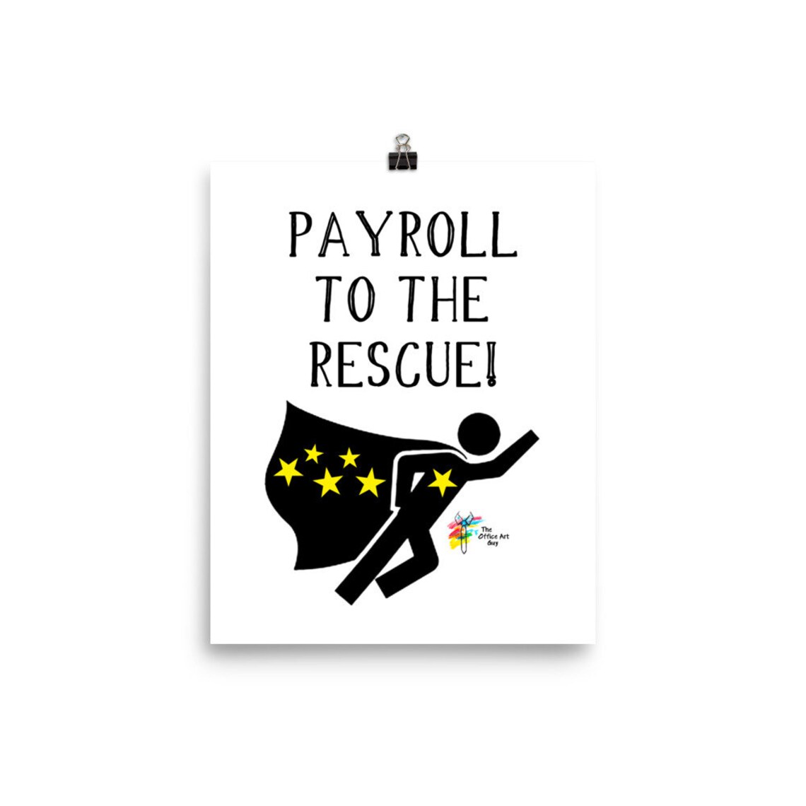 Payroll Superhero Art Print Personalized - Etsy