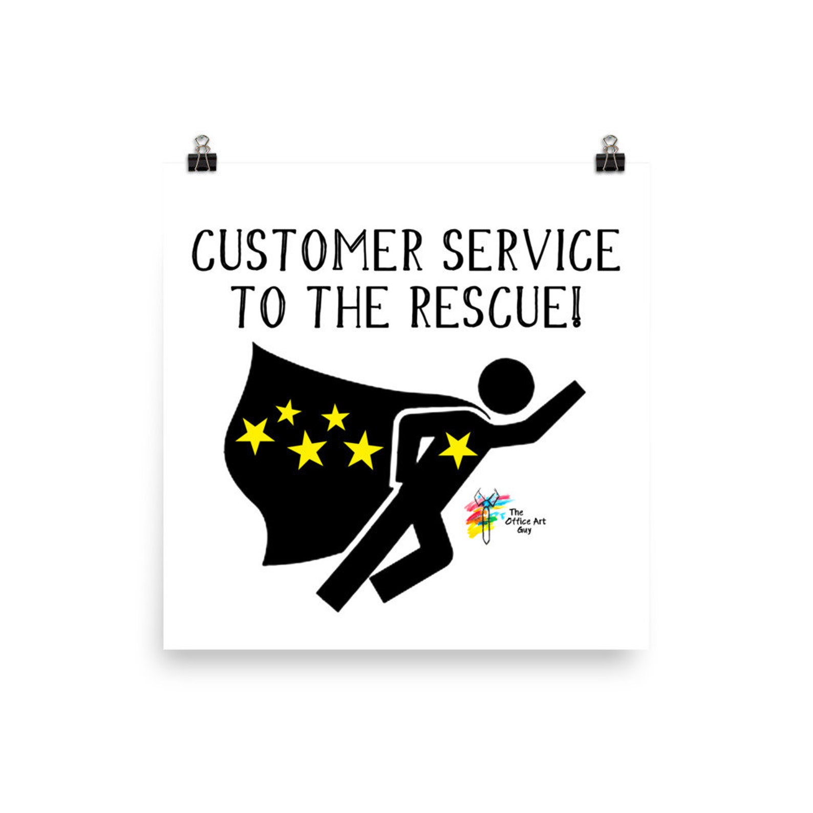 Customer Service Superhero Art Print Personalized | Etsy